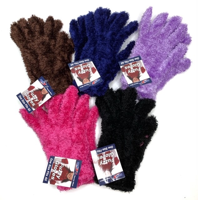 #9G-70152 Women' Fuzzy Glove - $1.00 Each (12 Pair) - North Pines Inc.