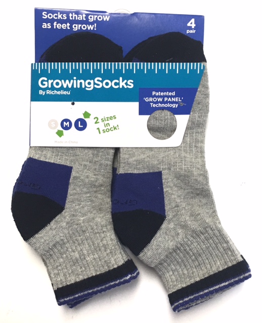 #4-81914 Boy's Growing Socks® By Peds Quarter (M/L) - $1.25 per pack of ...