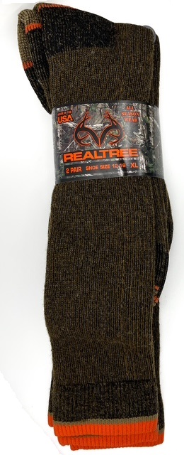 #9-RT-72957 'REALTREE' Wool Blend OTC Socks - $3.75 Per 2 Pair Pack (36 ...