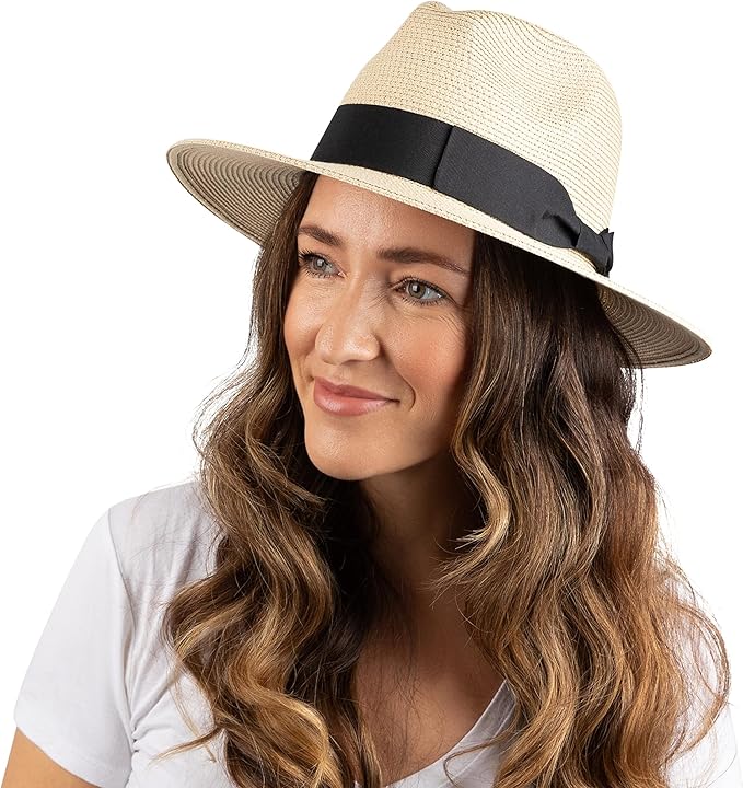 #9H-FE001 CLOSEOUT! Unisex Fedora Sun Hat with Wide Brim—Foldable Roll ...